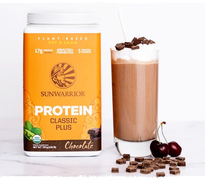 Sunwarrior Classic PLUS rastlinski proteini - Čokolada • Nutriholis.si