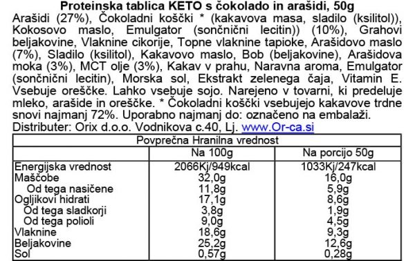 Pulsin KETO bar - veganska proteinska tablica - čok&arašidi • Nutriholis.si